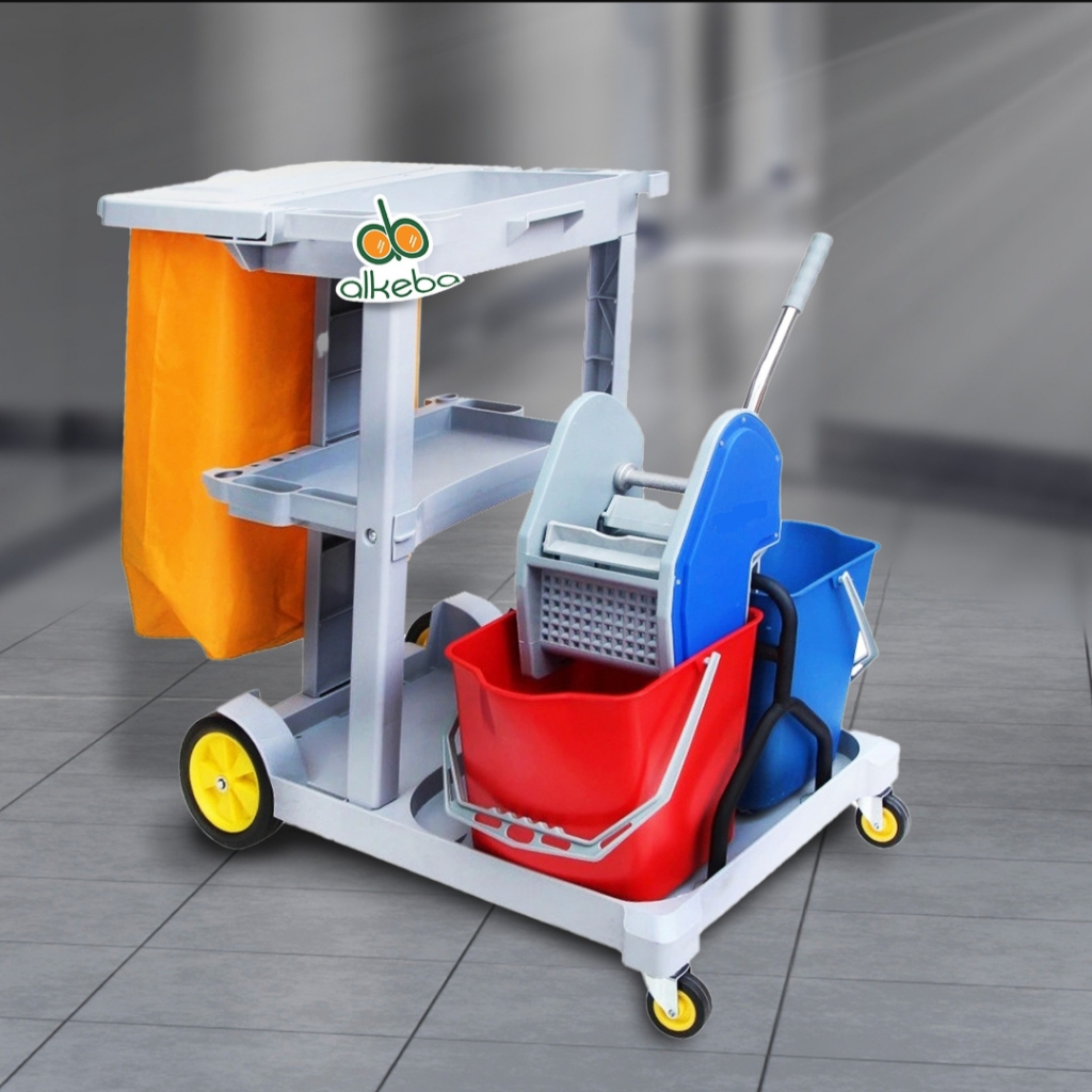 Jual Janitor Cart With Double Bucket ( D-11C ) Besar Troli Housekeeping ...