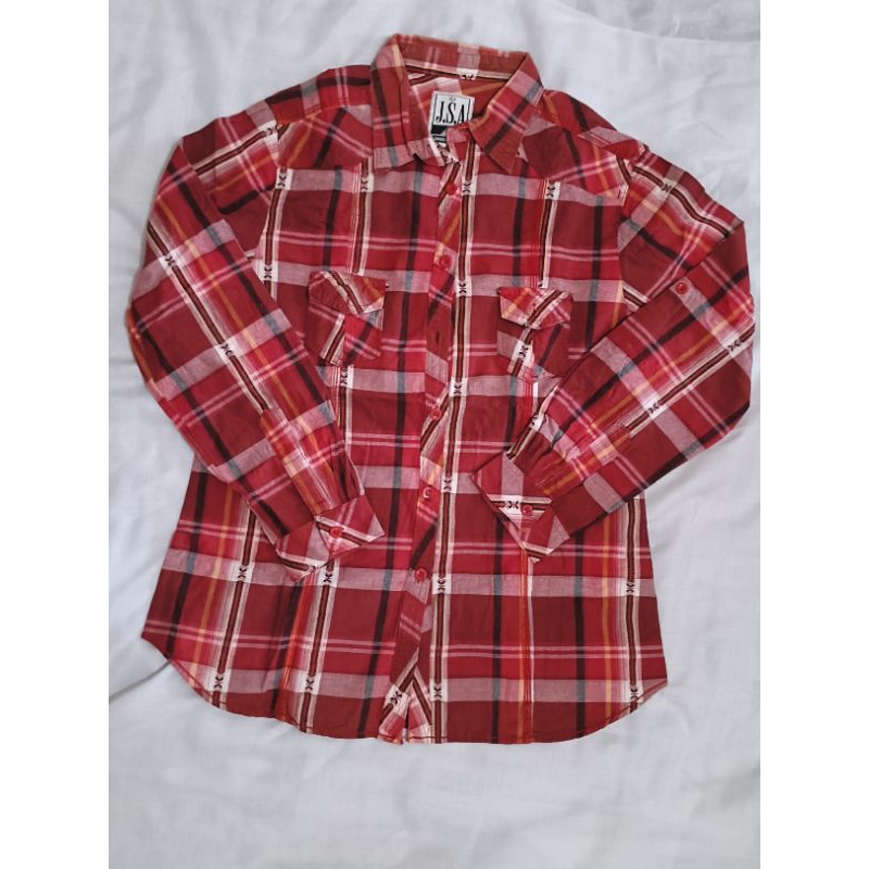Jual Kemeja Merah Kotak Kotak (Bisa Nego) | Shopee Indonesia