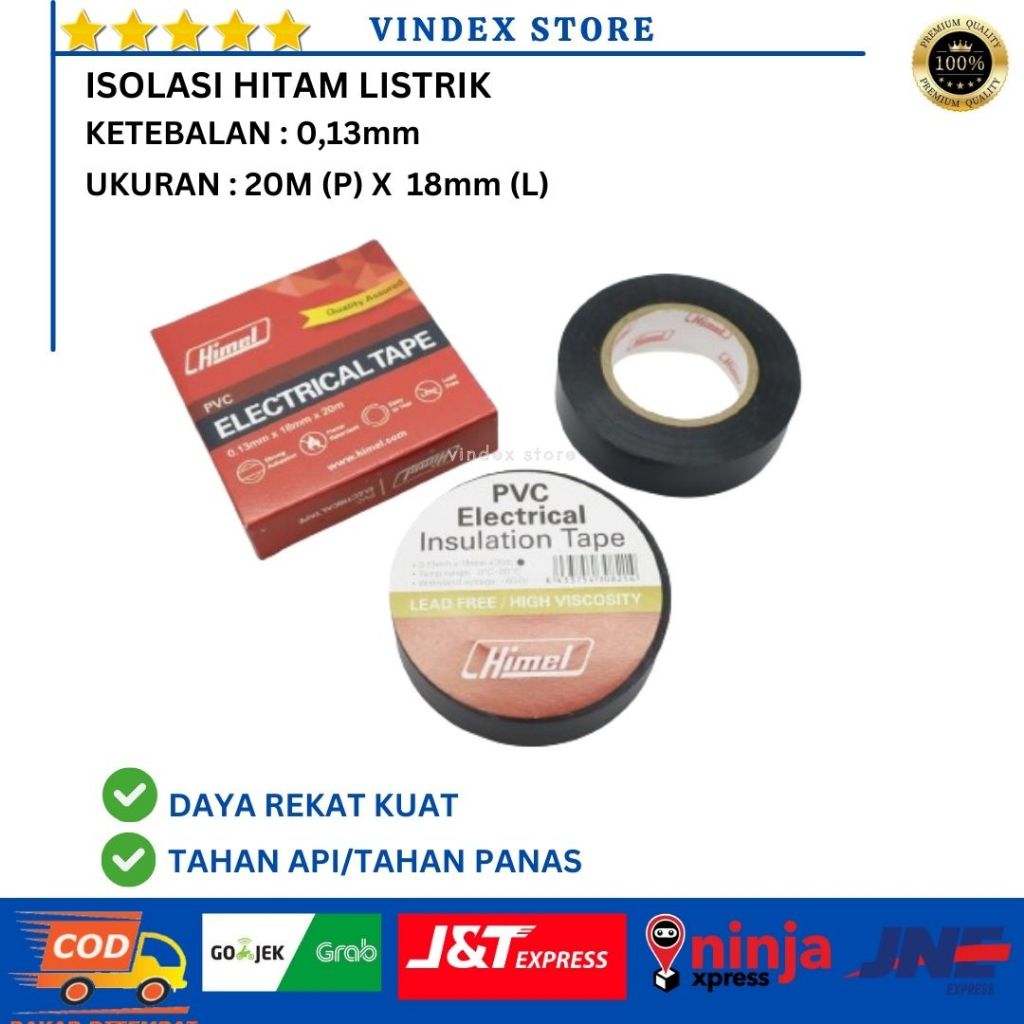 Jual ISOLASI LISTRIK HITAM SOLATIP LAKBAN PVC ELEKTRICAL TAPE UNIVERSAL ...