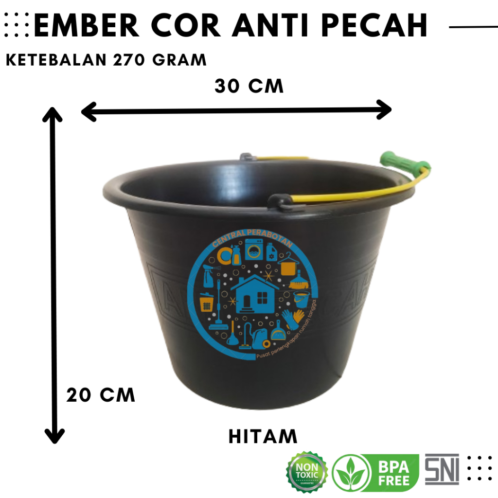 Jual Ember Plastik Hitam UK 18 | Ember Hitam Anti Pecah | Ember Murah ...