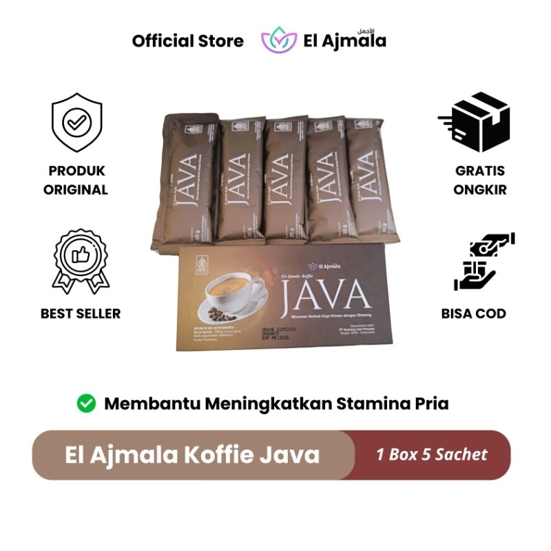 Jual El Ajmala - Kopi JAVA 1 Box 5 Sachet El-Ajmala Koffie Java | Shopee Indonesia