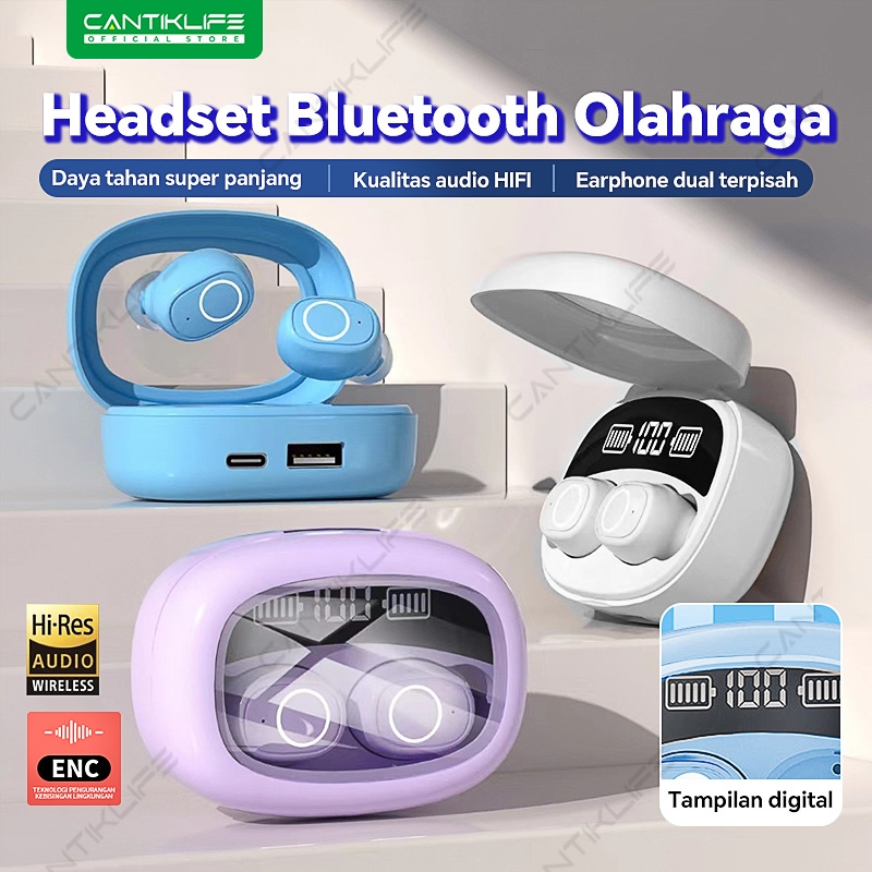 Jual TWS S9 Earphone Bluetooth Nirkabel Casing Transparan Tampilan LED Bluetooth 5.3 Pengurangan ...