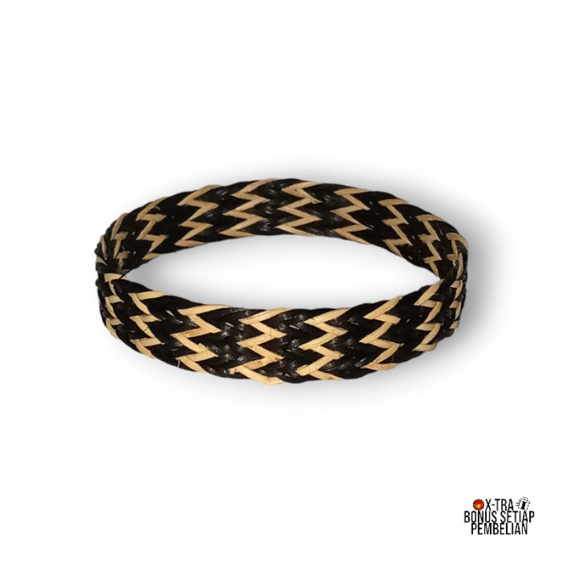Jual Gelang Simpai 13 Double Hitam Motif Putih Resam/Rotan Asli ...