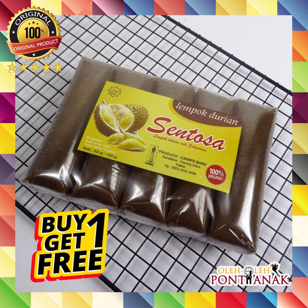 Jual Lempok Durian Sentosa Pontianak 1000 gr GRATIS 1 pcs. | Shopee ...