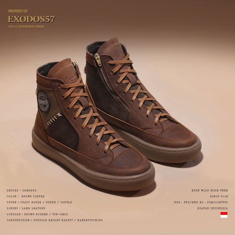 Jual Exodos Samsara Brown Coffee - Sepatu Sneakers Kulit Pria ...