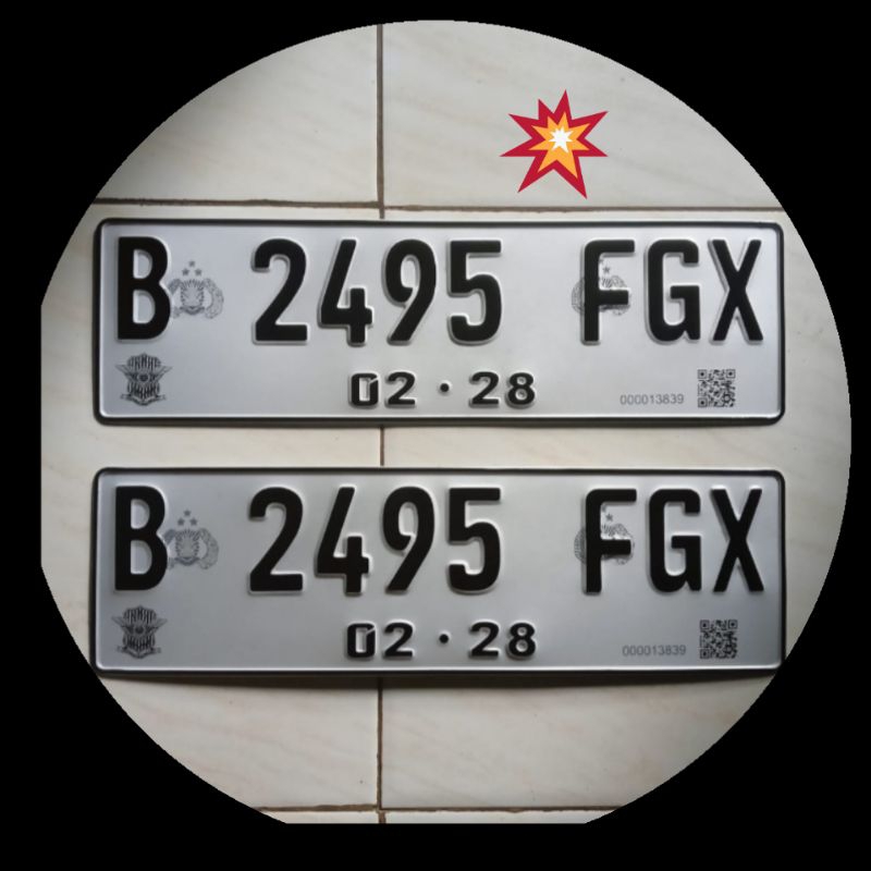 Jual plat mobil reflektif putih barcode font Cantik2pcs | Shopee Indonesia