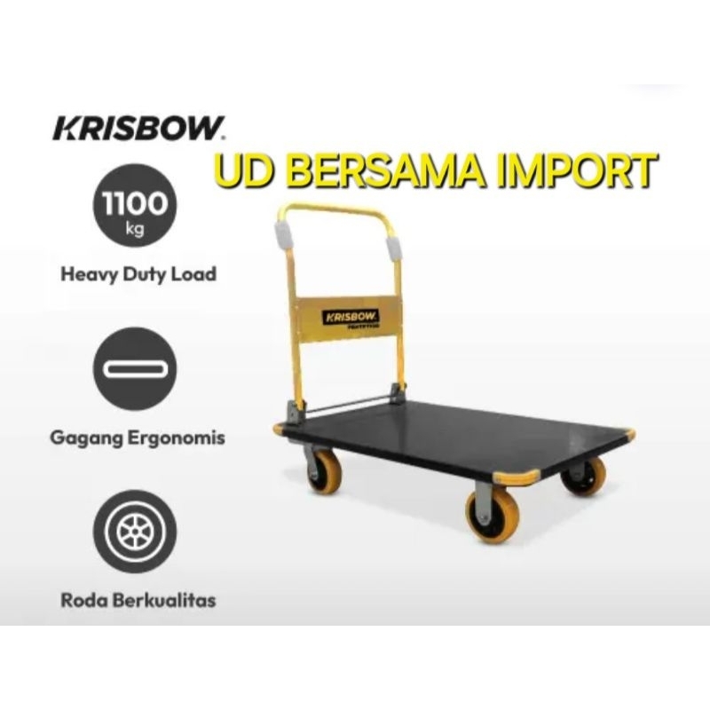 Jual krisbow troli trolley barang heavy duty hand truck 700kg / 1100 kg ...