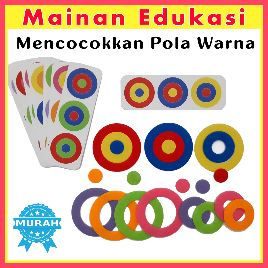 Jual Mainan Edukasi Mencocokkan POLA WARNA LINGKARAN, montessori toys ...