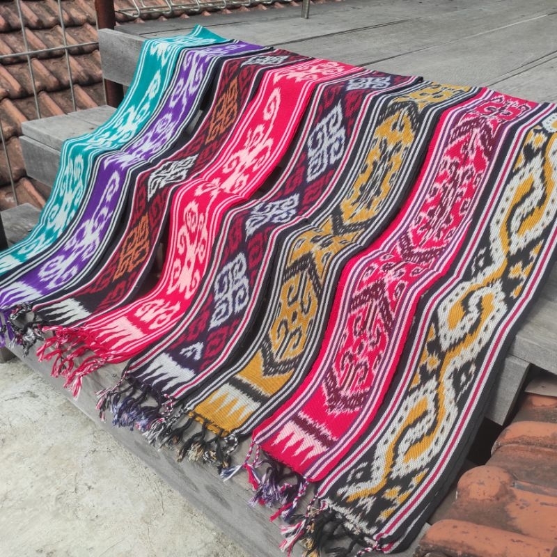 Jual Syal Leher Tenun Etnik Motif Nusantara Dayak Kalimantan Toraja ...