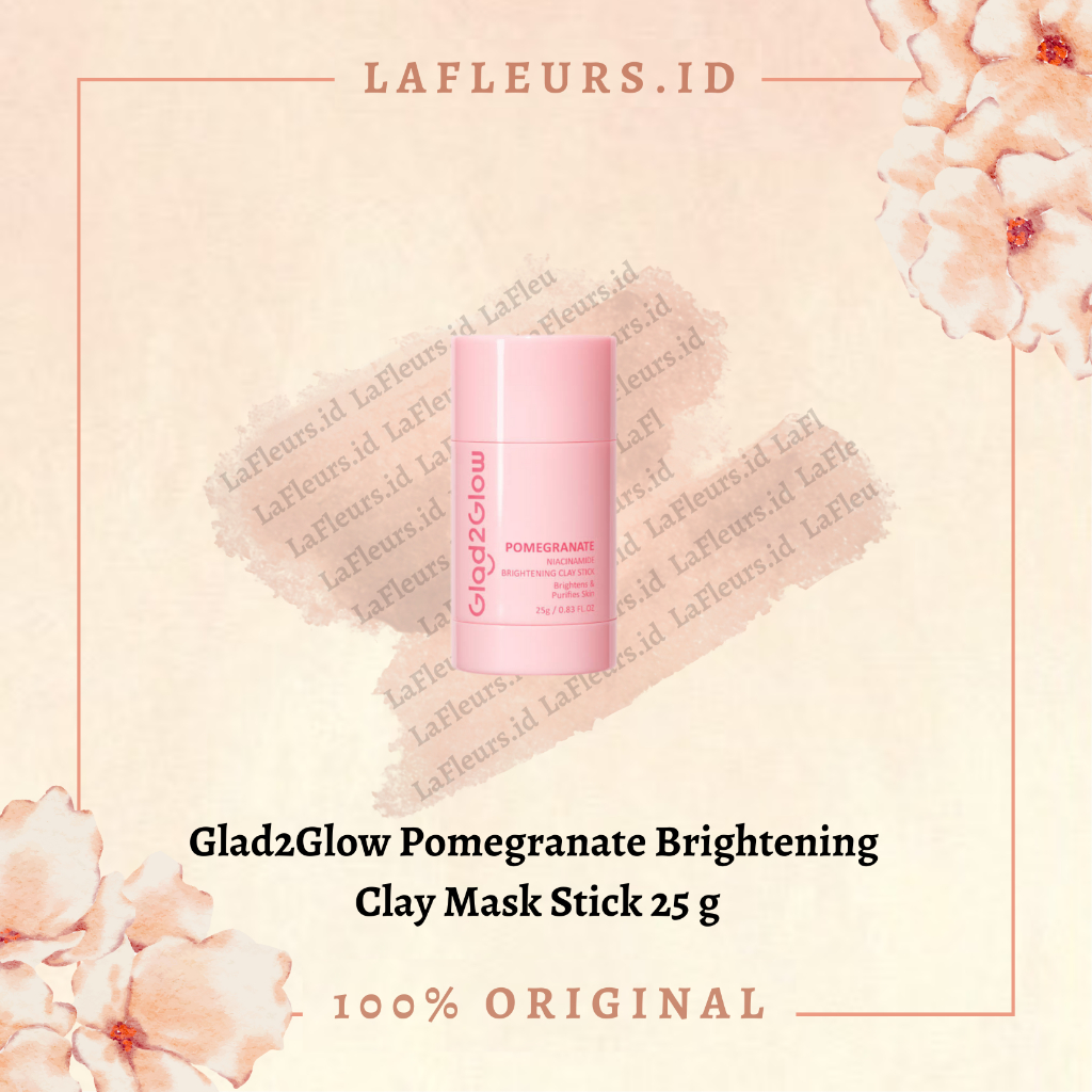 Jual Glad2glow Pomegranate Niacinamide Brightening Clay Stick 25g / Masker Stik Pome Untuk ...