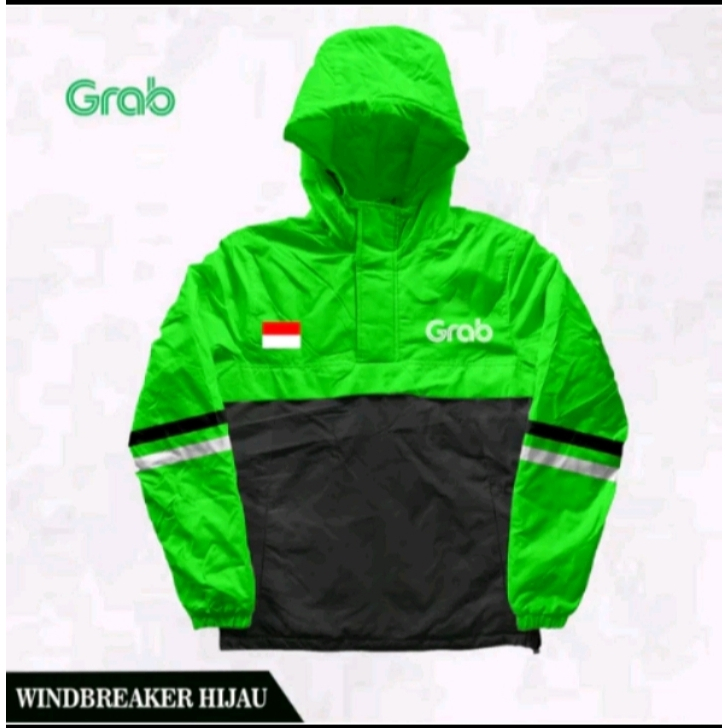 Jual Jaket Windbreaker Grab Bendera Jaket Grabbike Driver Jakey Grab ...