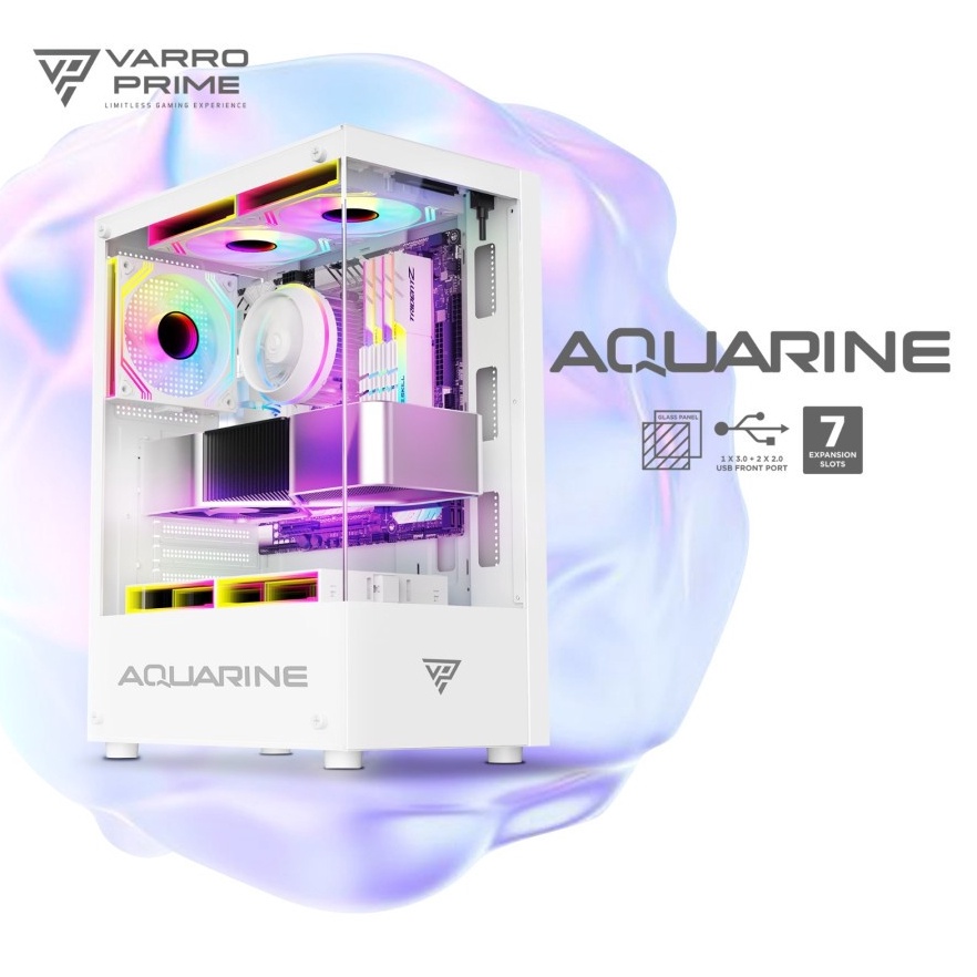 Jual KODE P89U CASING VARRO PRIME CASING GAMING AQUARINE FREE 3 FAN RGB ...
