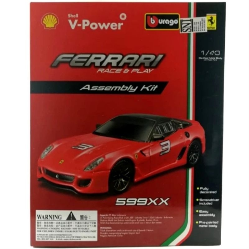 Jual Bburago Ferrari Race & Play Assembly Kit Ferrari 599XX SHELL ...
