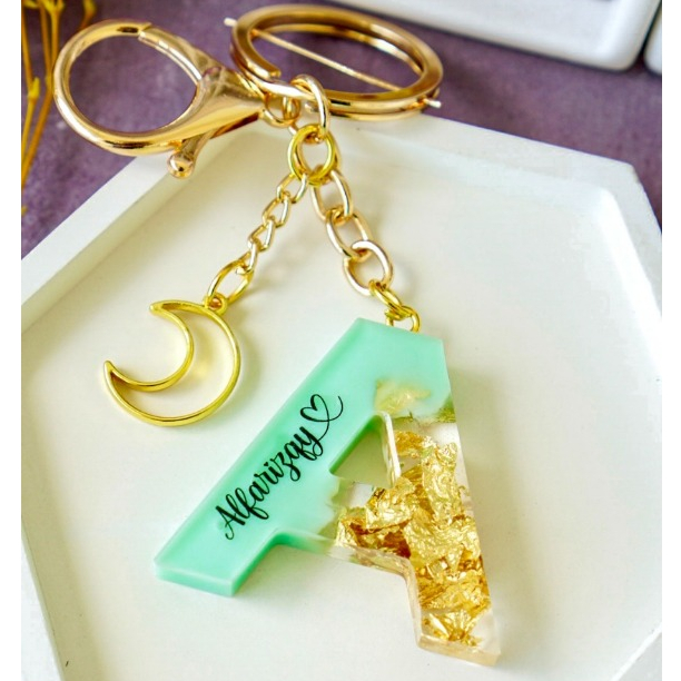 Jual Ring Gold Ganci Inisial Premium - Gantungan Kunci Huruf Yang Viral ...