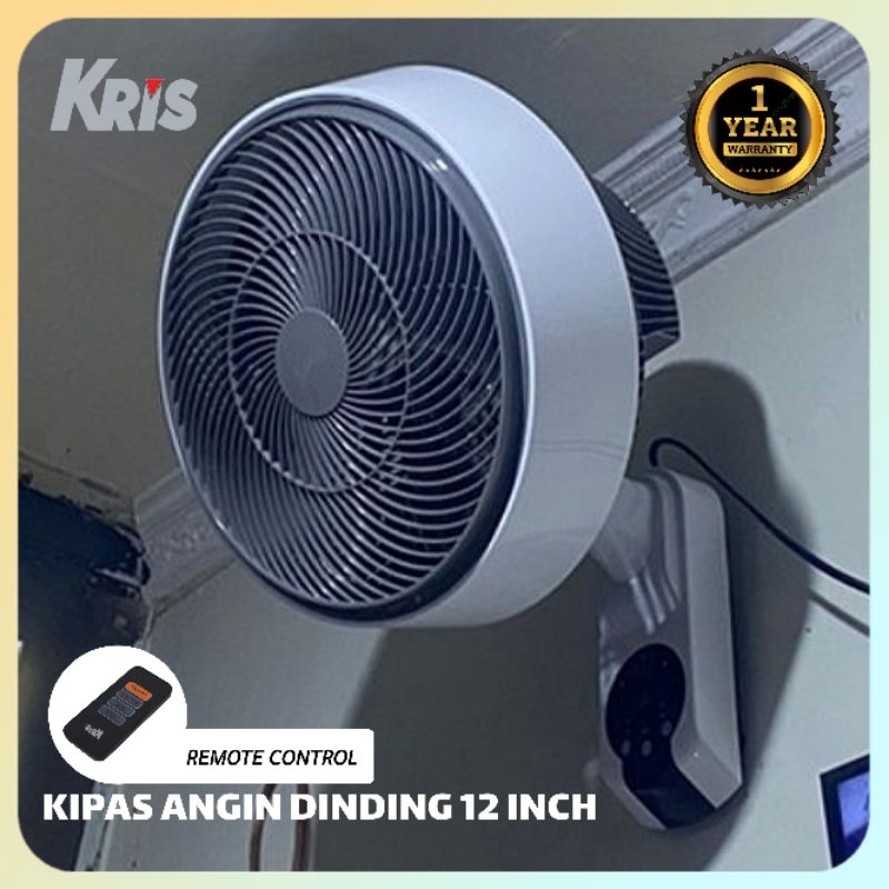 Jual KRIS Kipas Angin Dinding 12 Inch Remote 60W Wall Fan 30,48 Cm Kris ...