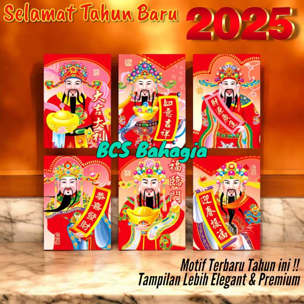 Jual Angpao Amplop Merah Angpau Tahun Baru Imlek Motif Chaisen Dewa ...