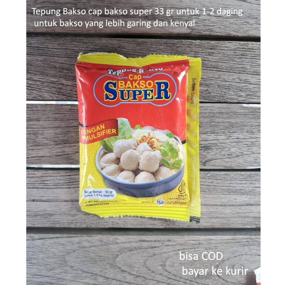 Jual Tepung Bakso cap bakso super 33 gr untuk 1-2 daging untuk bakso ...