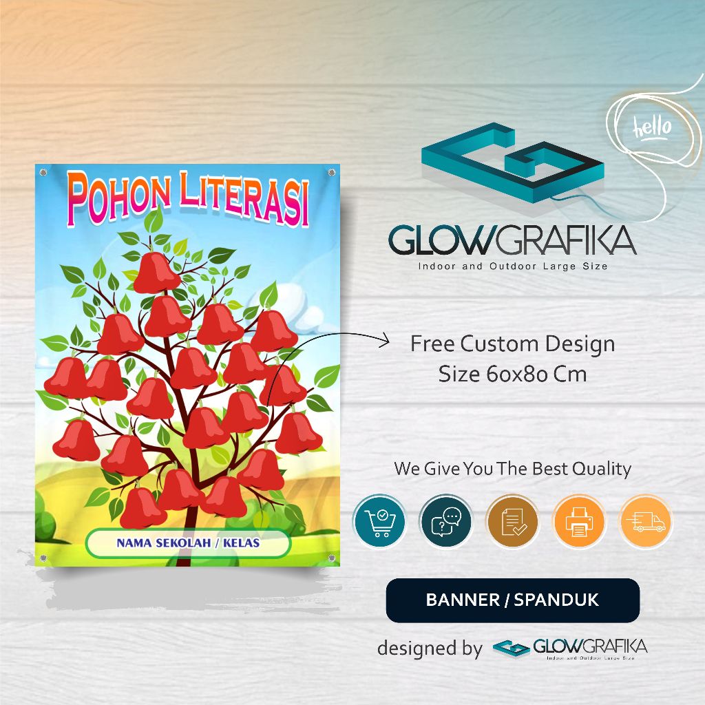 Jual Cetak Spanduk Banner Pohon Literasi Buah Jambu | Shopee Indonesia