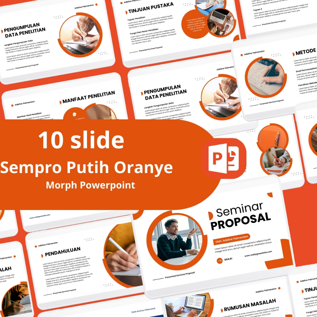 Jual Sempro Putih Oranye Powerpoint - Template Proposal Seminar Profesional | PPT Morph Premium ...