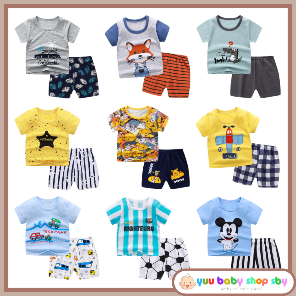 Jual YBSS Setelan anak laki laki set baju bayi cowok motif karakter ...