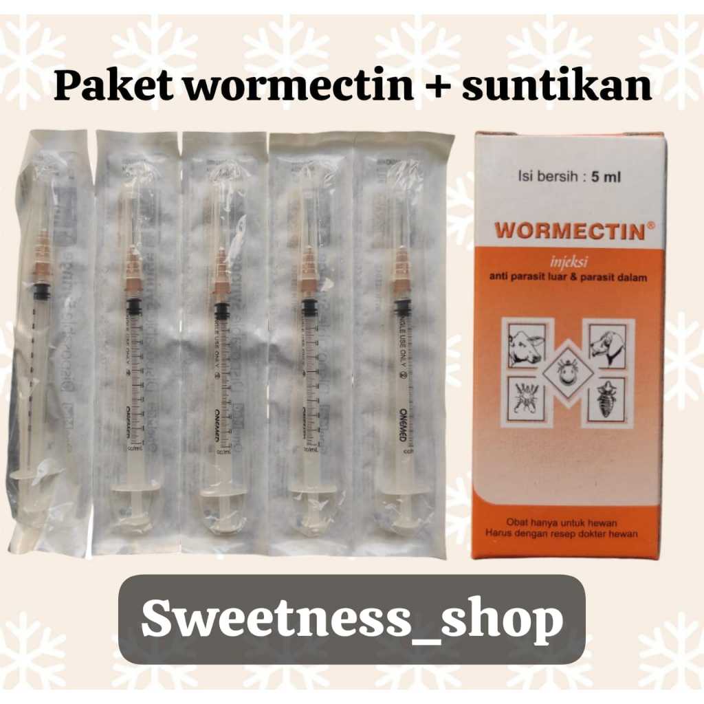 Jual Paket 1 Wormectin 5ml dan 5 suntikan 1 ml | Shopee Indonesia