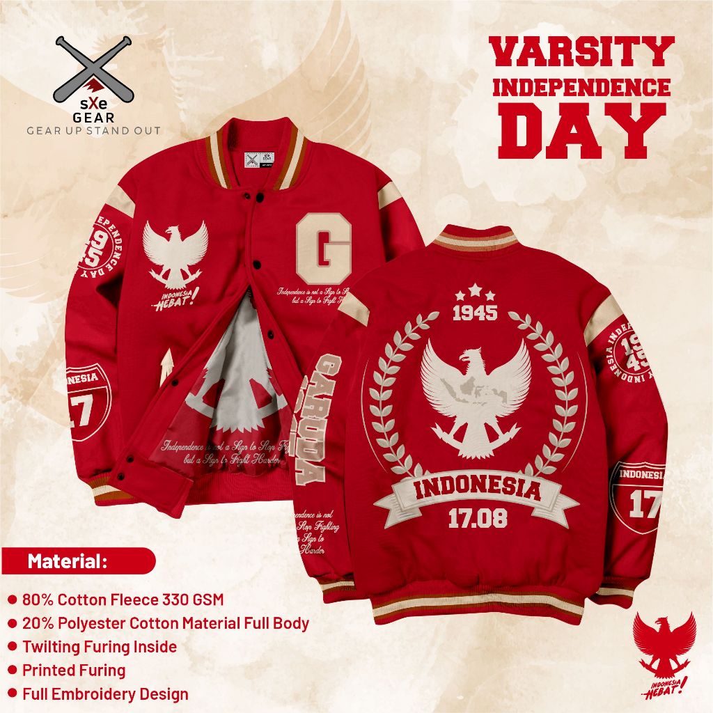 Jual Jaket Varsity | Jaket Baseball | Jaket Kemerdekaan Indonesia ...