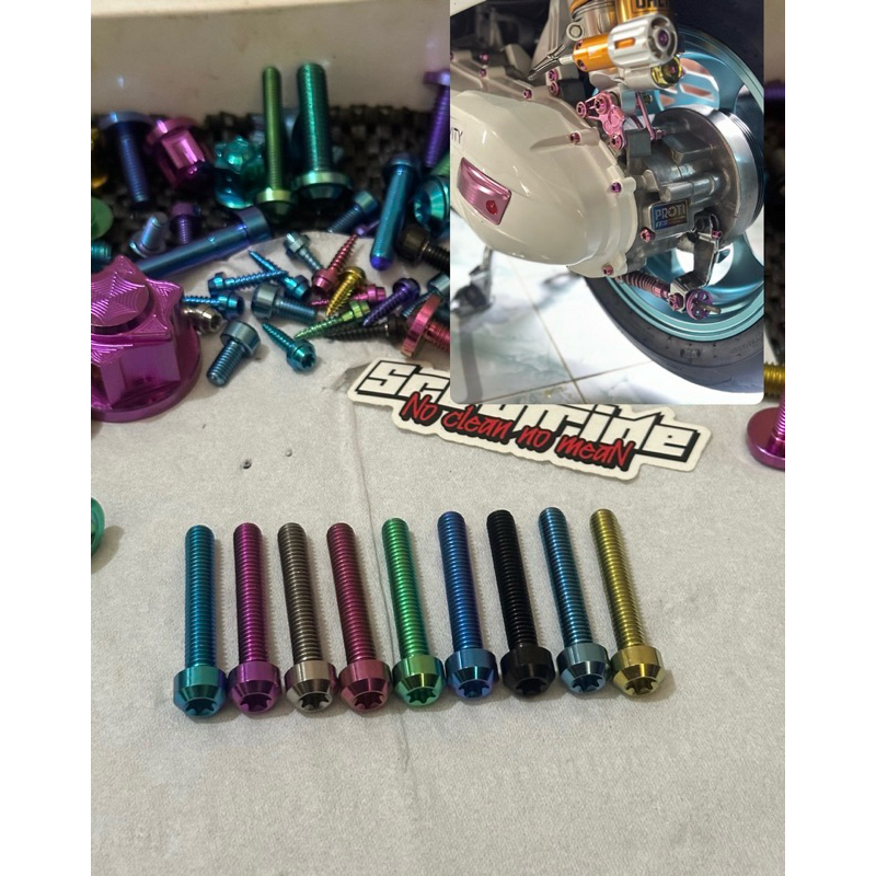 Jual baut Titanium gr 5 cover / bak CVT Vespa matic | Shopee Indonesia