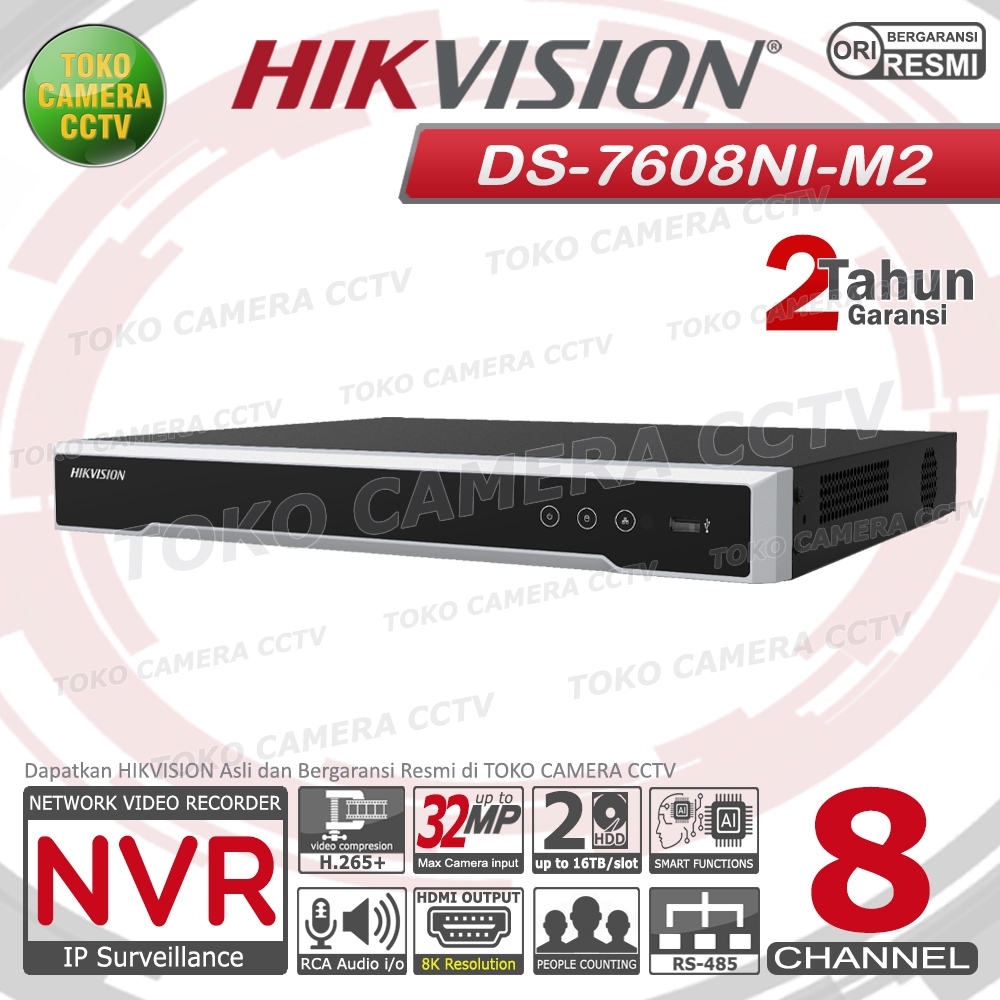 Jual NVR 8 CHANNEL HIKVISION 32MP NVR CCTV 8CH NON POE 2HDD | Shopee ...