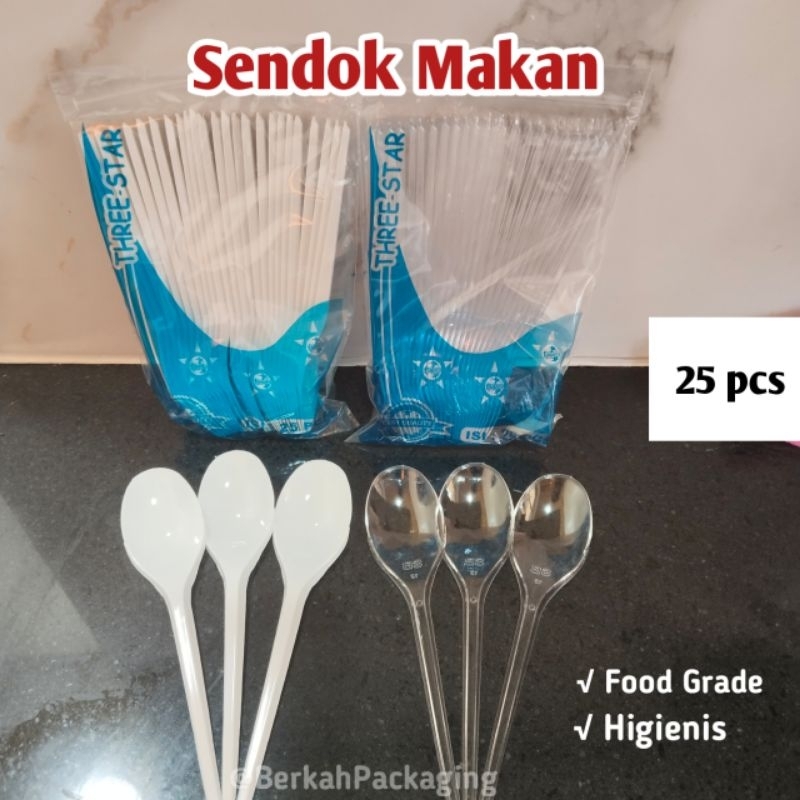 Jual Sendok Makan | Sendok Plastik Merk Three star, isi 25pcs | Shopee ...