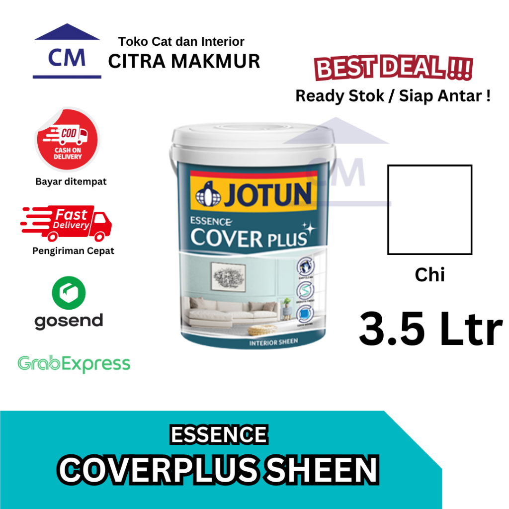 Jual JOTUN Essence COVER PLUS Sheen | Putih Chi (7236) - 3.5 Ltr | Shopee Indonesia