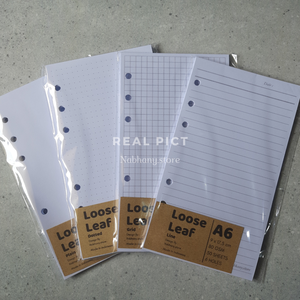 Jual ISI BINDER | KERTAS BINDER | LOOSE LEAF PUTIH & WARNA A5 20 HOLES 6 HOLES 50 LEMBAR (80 GSM ...