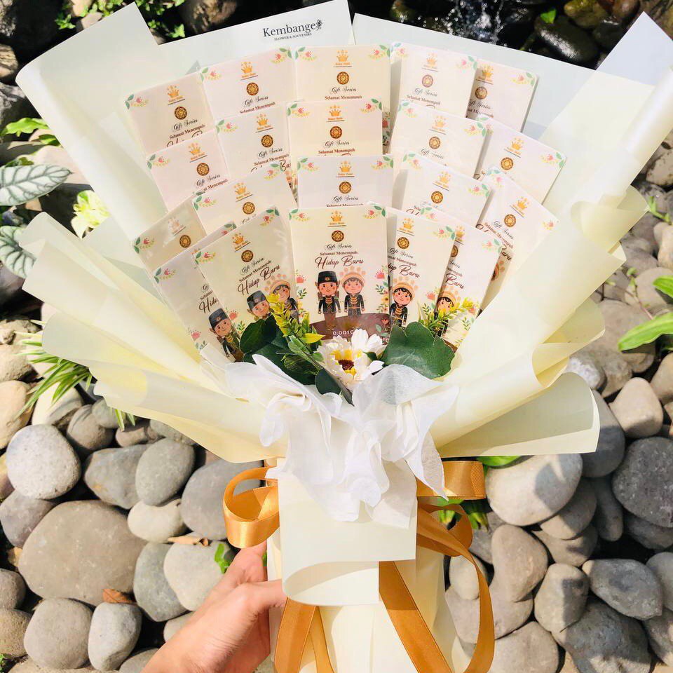 Jual BUKET SPECIAL KADO WEDDING EMAS 0.001 GRAM BABY GOLD WEDDING ...