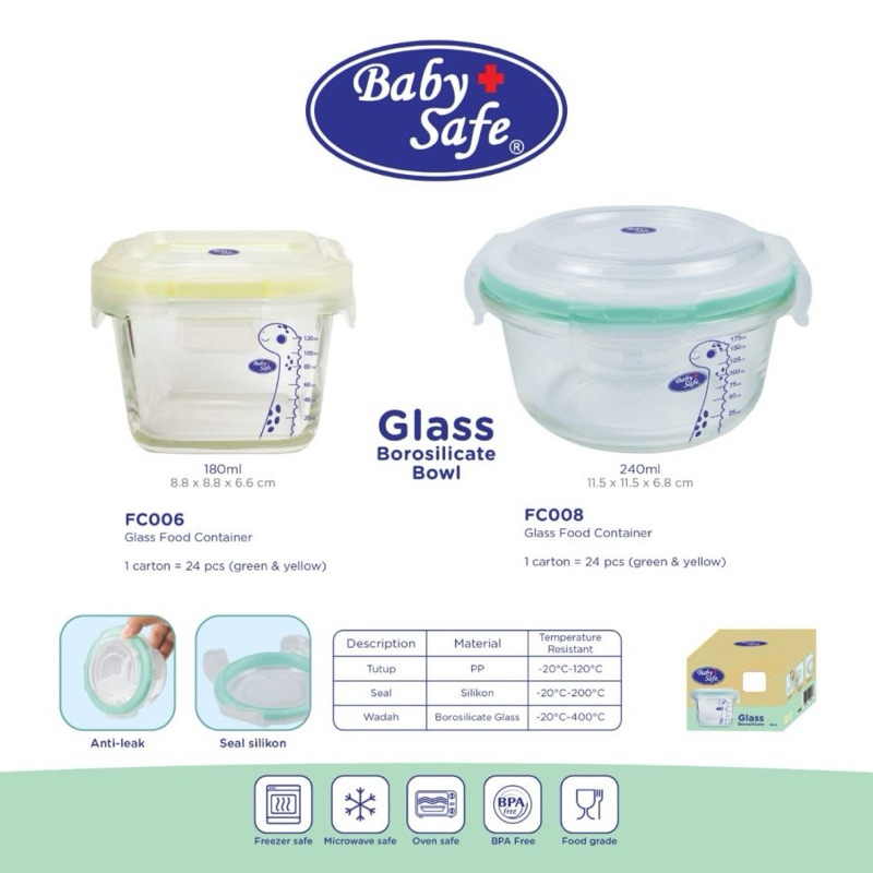 Jual Babysafe Glass Container / Container Mpasi Kaca | Shopee Indonesia