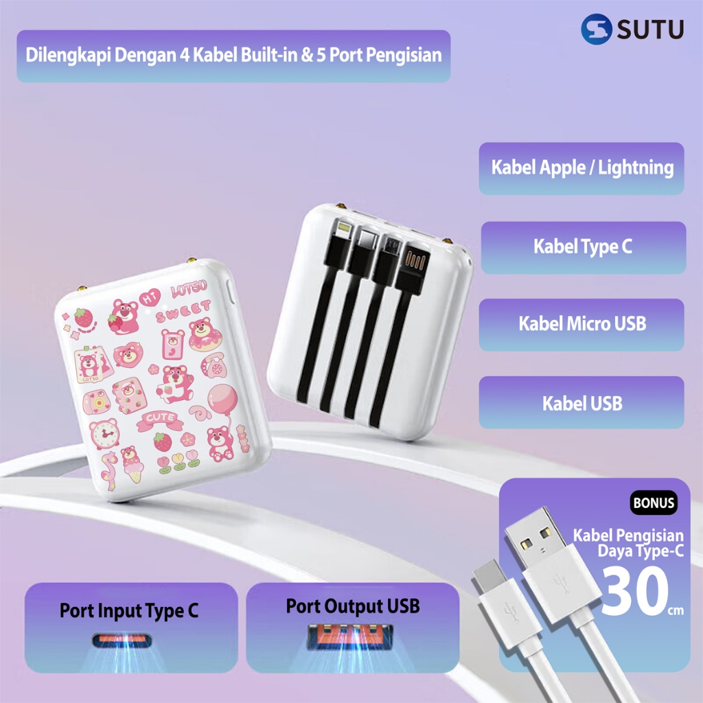 Jual SUTU 20000mAh Powerbank Custom LED Gambar Kustom Power Bank built ...
