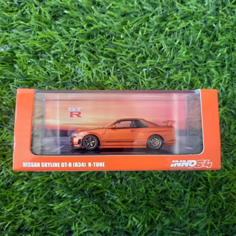 Jual Inno64 Nissan Skyline GT-R (R34) R-TUNE Orange Limited Edition ...