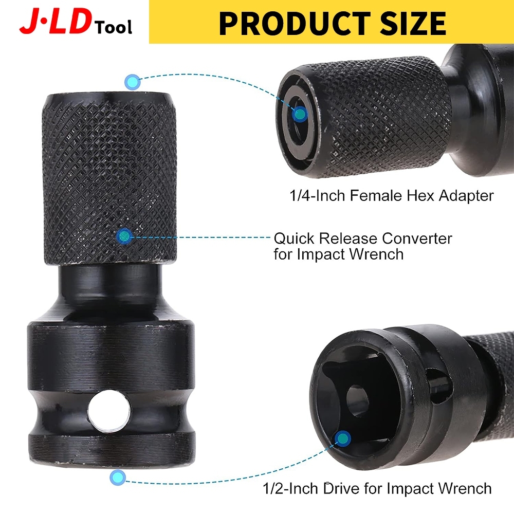 Jual JLD Socket adaptor 1Pcs Impact wrench adapter 1/2'' - 1/4'' hex ...