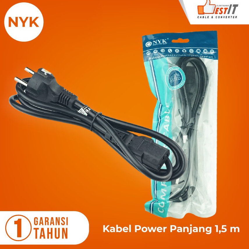 Jual Kabel Power PC Komputer 15 Meter NYK Kabel Power Monitor Original ...