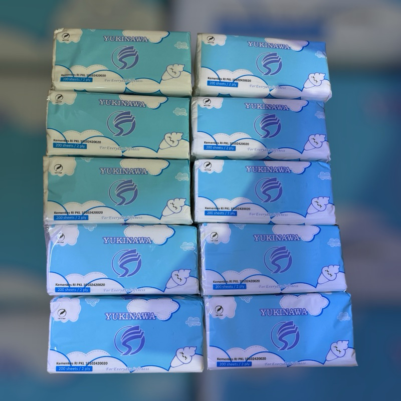 Jual Paket 10 pcs Tisu tissue yuki yukinawa 200 shets/ tisu yuki 200 ...
