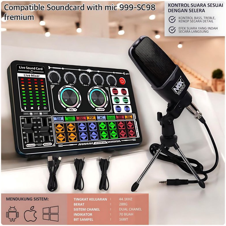 Jual SoundCard F999 V8 V8S Bluetooth Audio Mixer untuk Live Broadcast e ...