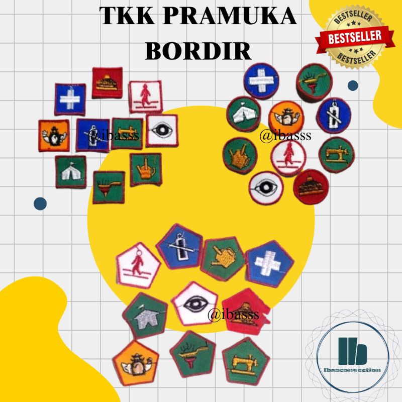 Jual TKK Pramuka Penggalang Purwa Madya Utama Bordir Tkk Lis merah Bulat Kotak Segilima Pramuka ...