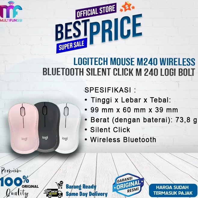 Jual Logitech M24 Mouse Wireless Bluetooth Silent Click M24 t GS4 ...