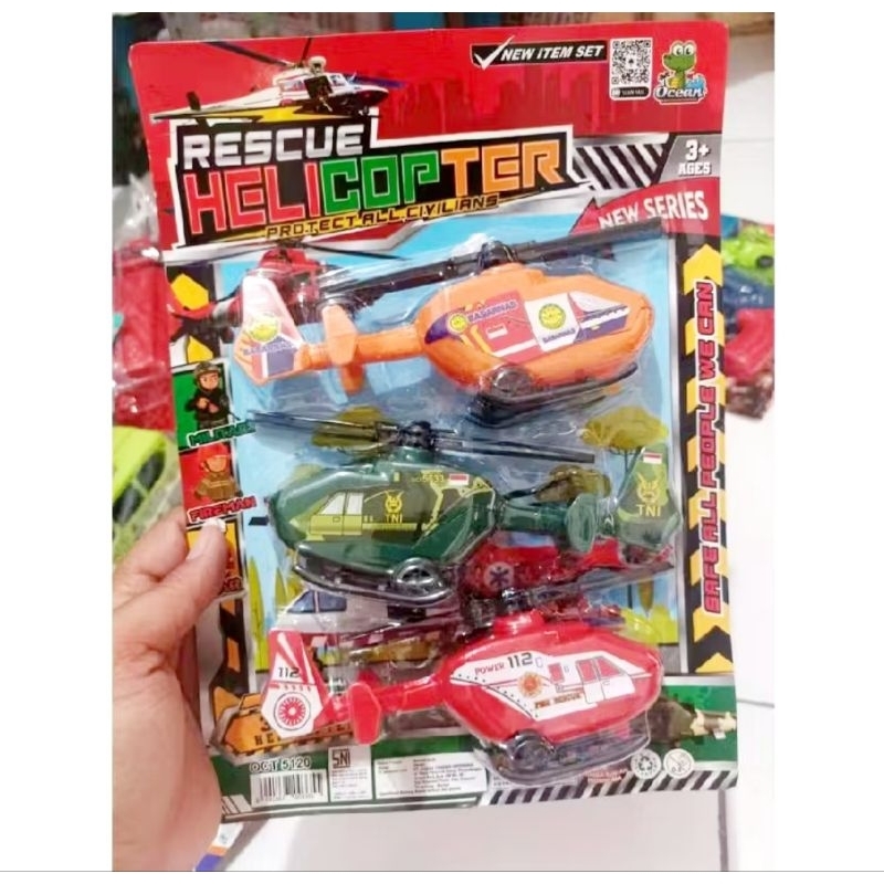 Jual ISI 3 MAINAN HELICOPTER ARMY BASARNAS PEMADAM KEMASAN PRESS ...