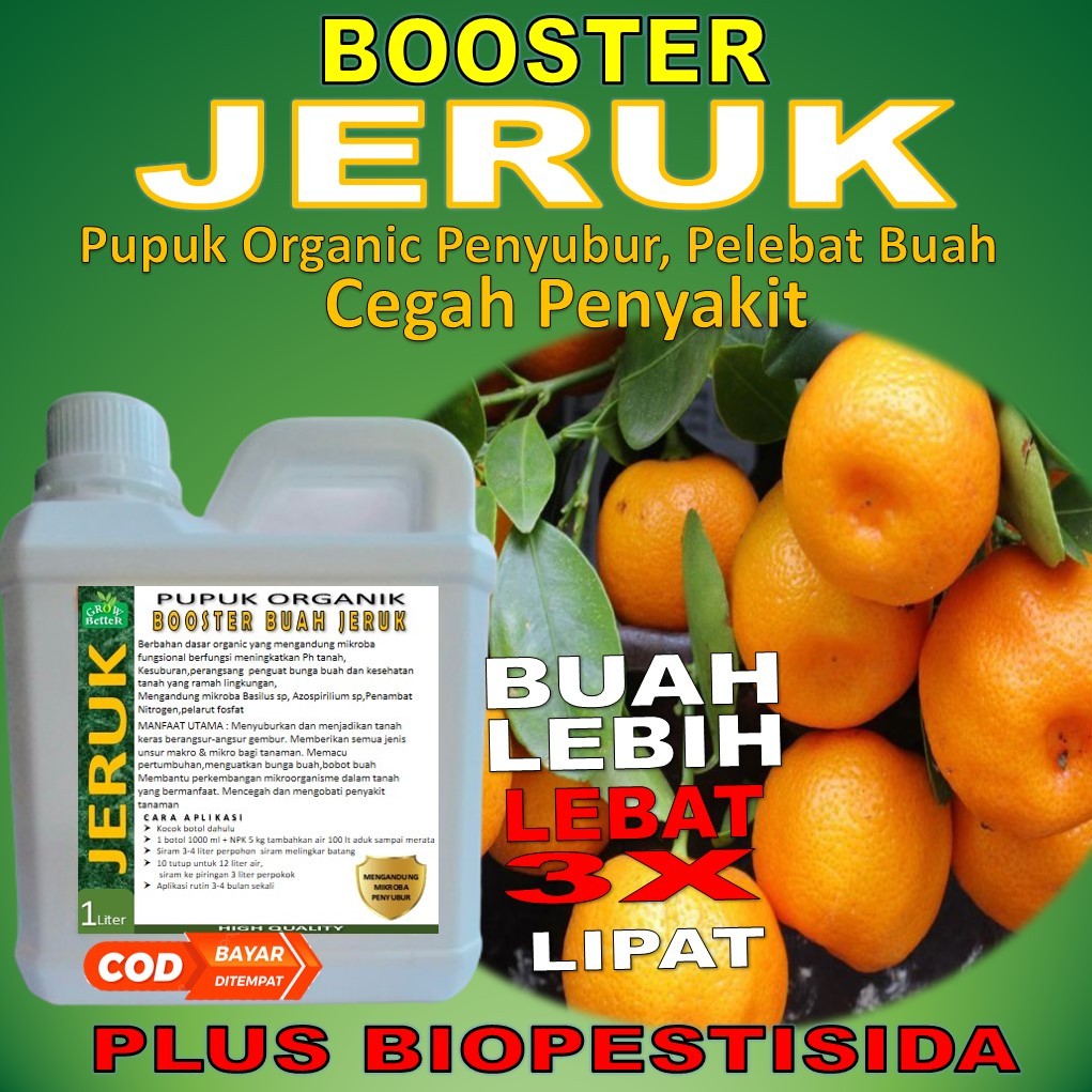 Jual Pupuk Organik Cair Booster Tanaman Jeruk Pertumbuhan dan Pelebat Bunga Buah Manis Besar ...