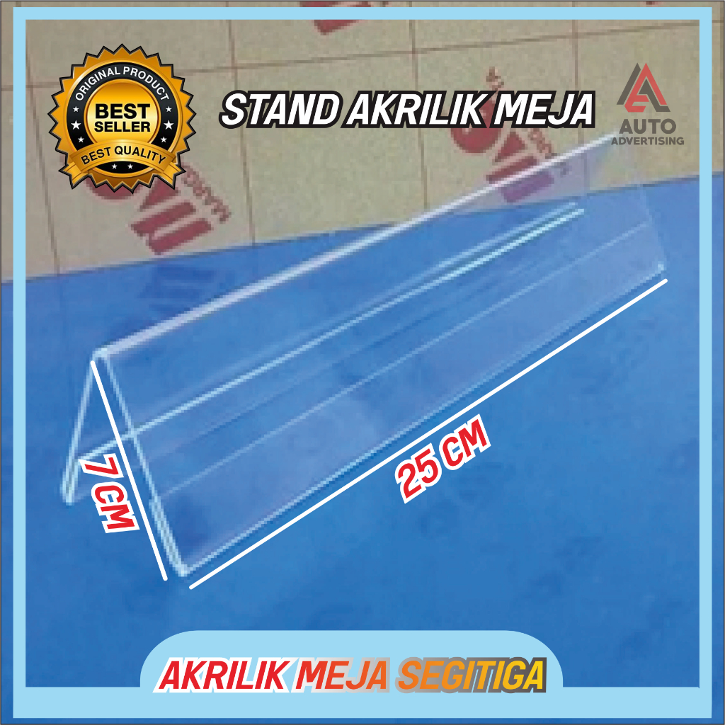 Jual Papan Nama Meja Akrilik Ukuran Custom 25cm Model Segitiga | Shopee ...