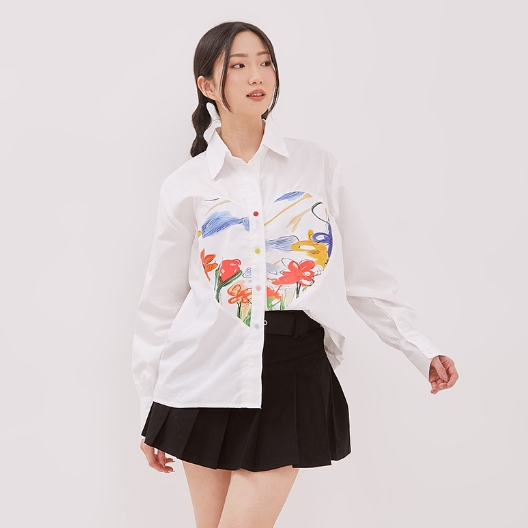 Jual Floral Printed Blouse 008 | Wilexa Official | Kemeja Wanita ...