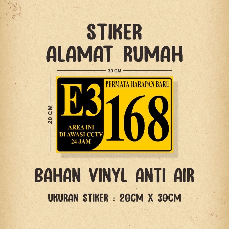 Jual Stiker Nomor Rumah Nomor Rumah Custom Stiker Alamat Rumah Outdor ...