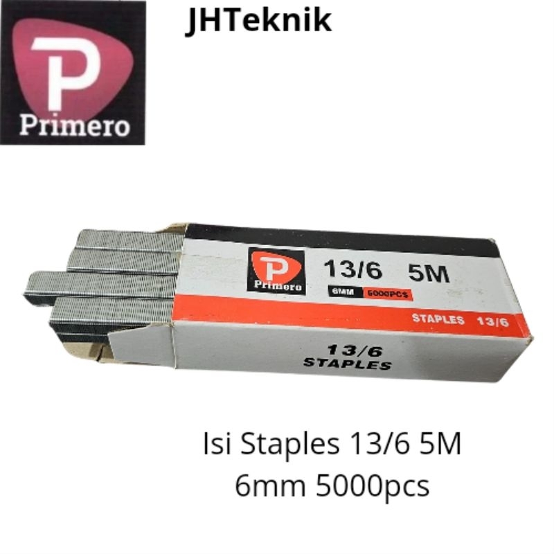 Jual JHTeknik Isi Staples 13/6 (5000pcs) PRIMERO/Paku tembak Staples 13/6 PRIMERO/Isi Refill ...