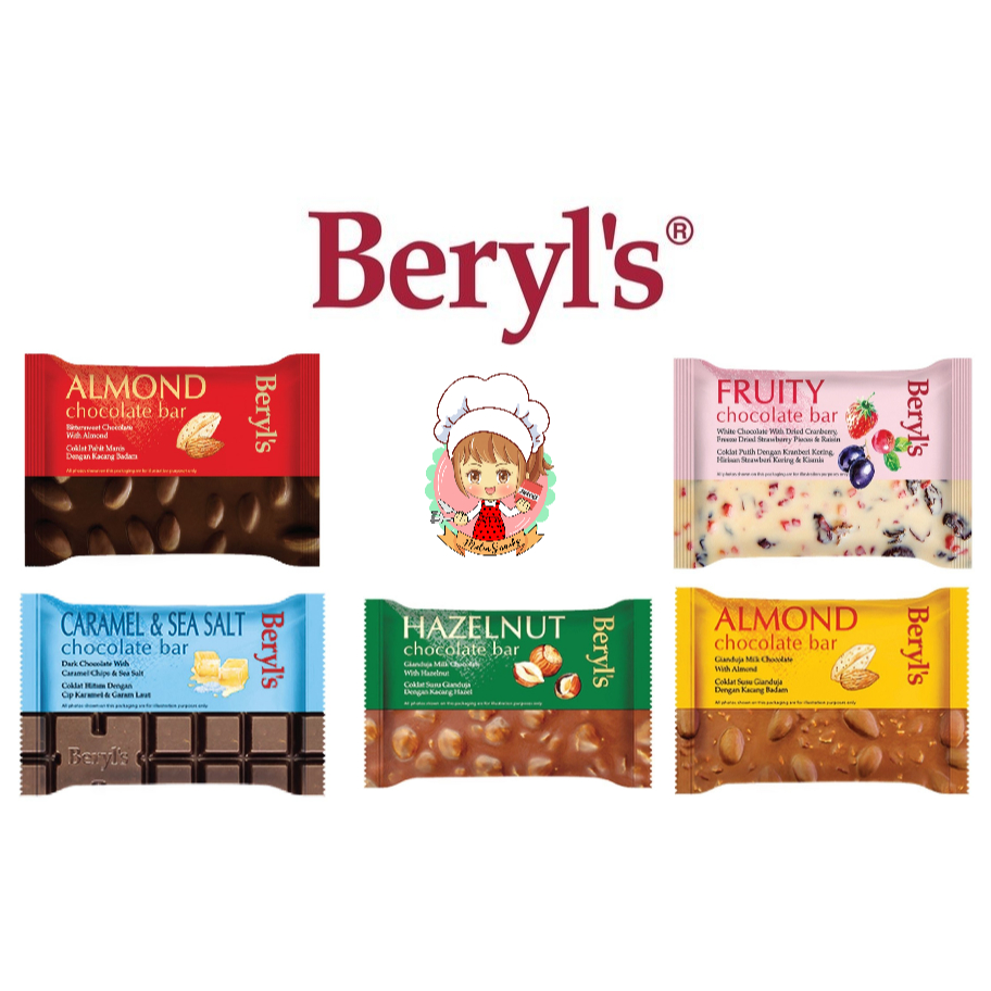 Jual Chocolate bar beryl's coklat batangan berlys coklat malaysia (100g ...
