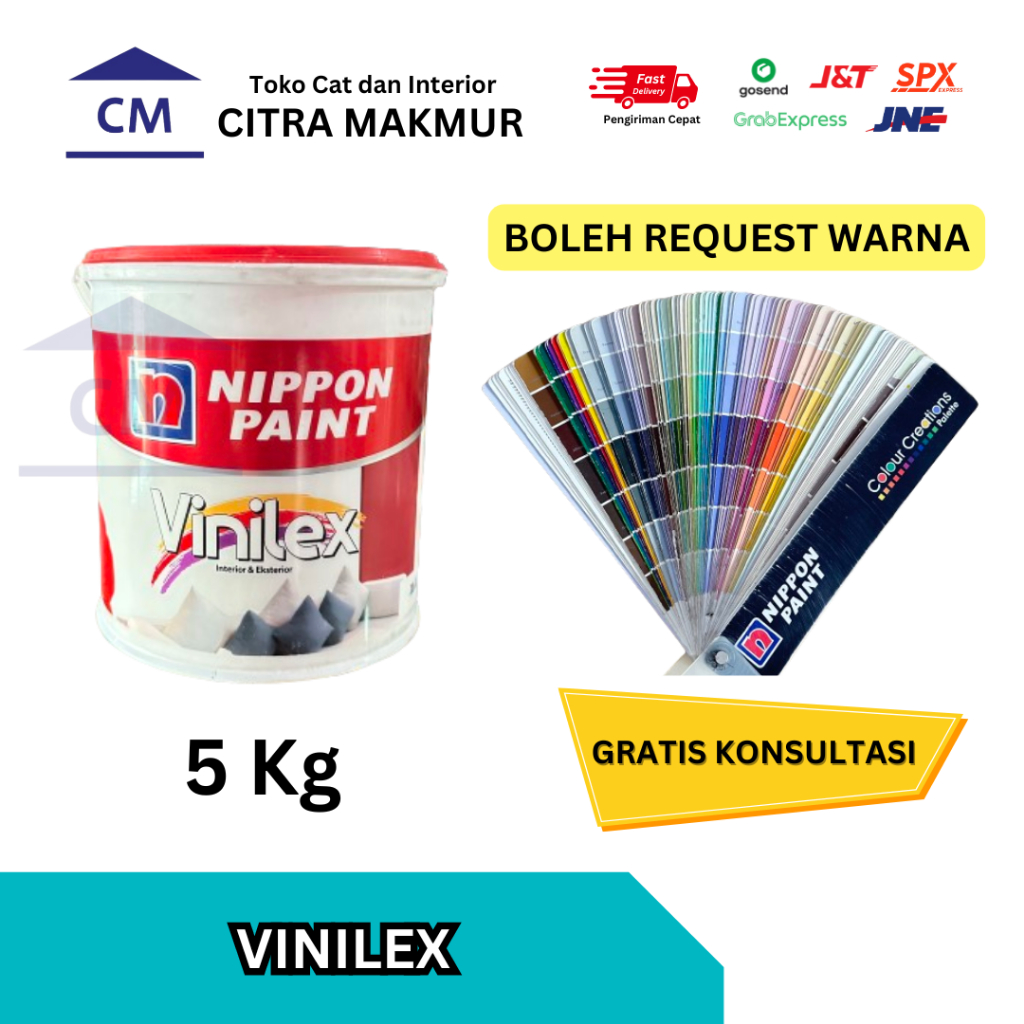 Jual NIPPON VINILEX - 5 Kg (Bisa Request Warna & Custom Warna ) CAT TEMBOK INTERIOR NIPPON PAINT ...