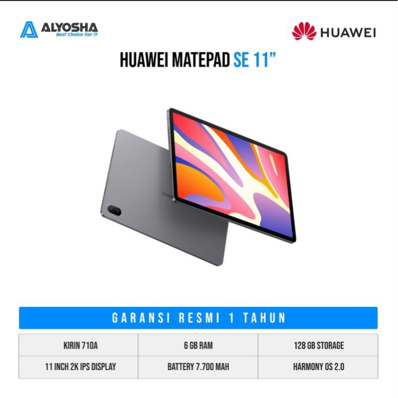 Jual Huawei Matepad SE | KIRIN 710A | 11" IPS | 6GB| 128GB | Harmony OS ...